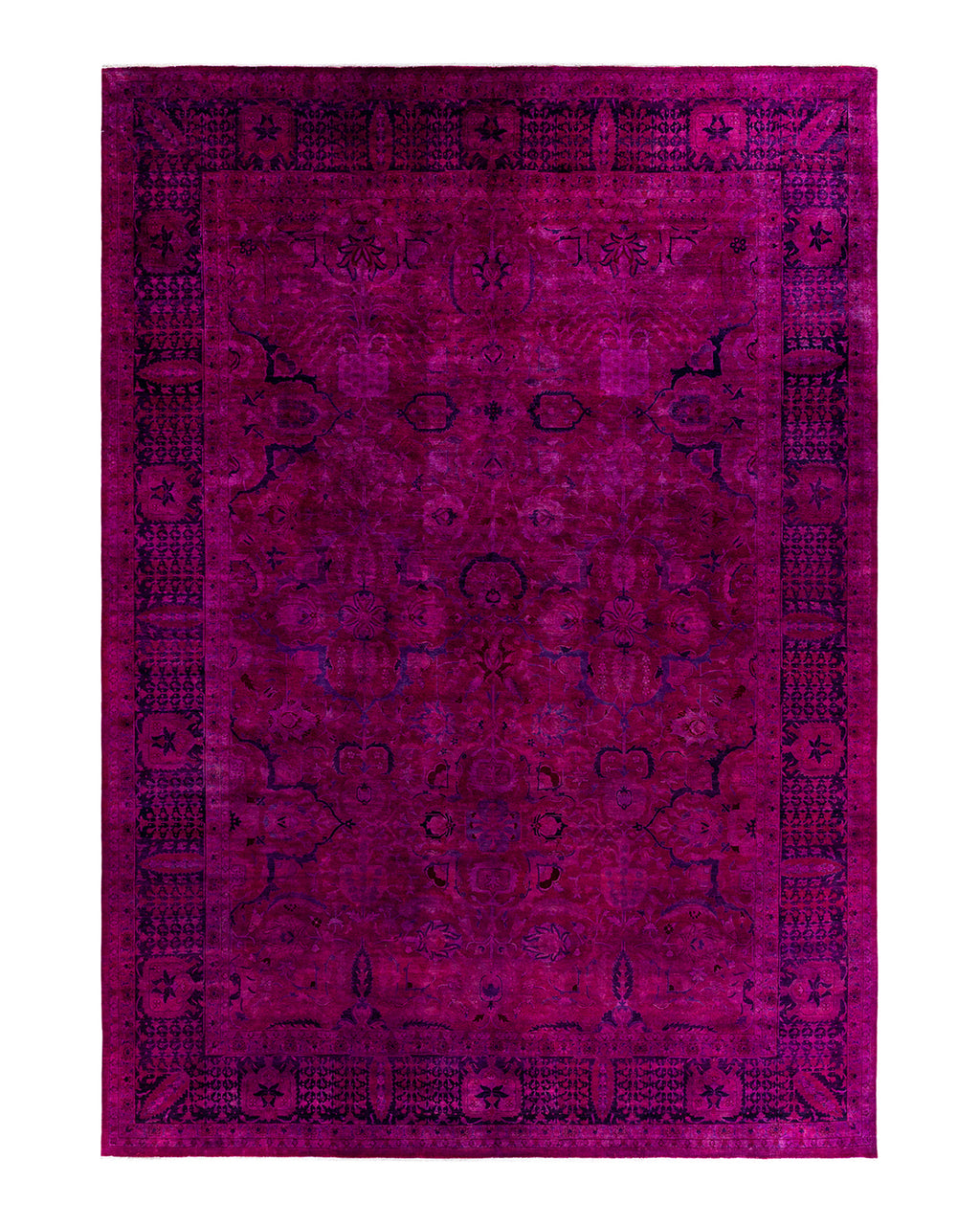 Contemporary Hand-Knotted Overdyed Purple Area Rug 10' 0" x 13' 10 ...