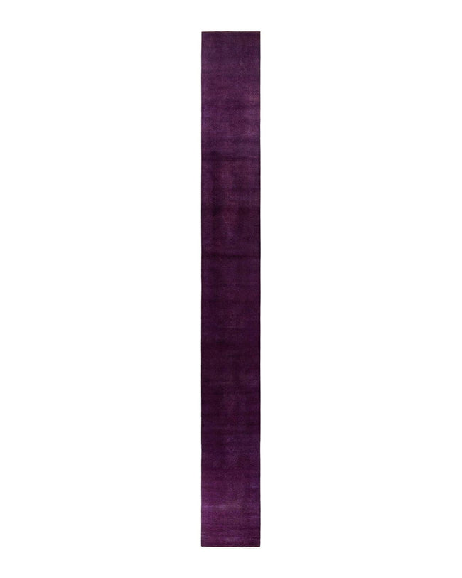 Contemporary Hand-Knotted Purple Runner 2' 7" x 24' 1" | Solorugs.com ...